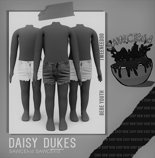 Second Life Marketplace - SAWCEkid Daisy Dukes Tween (Demo)